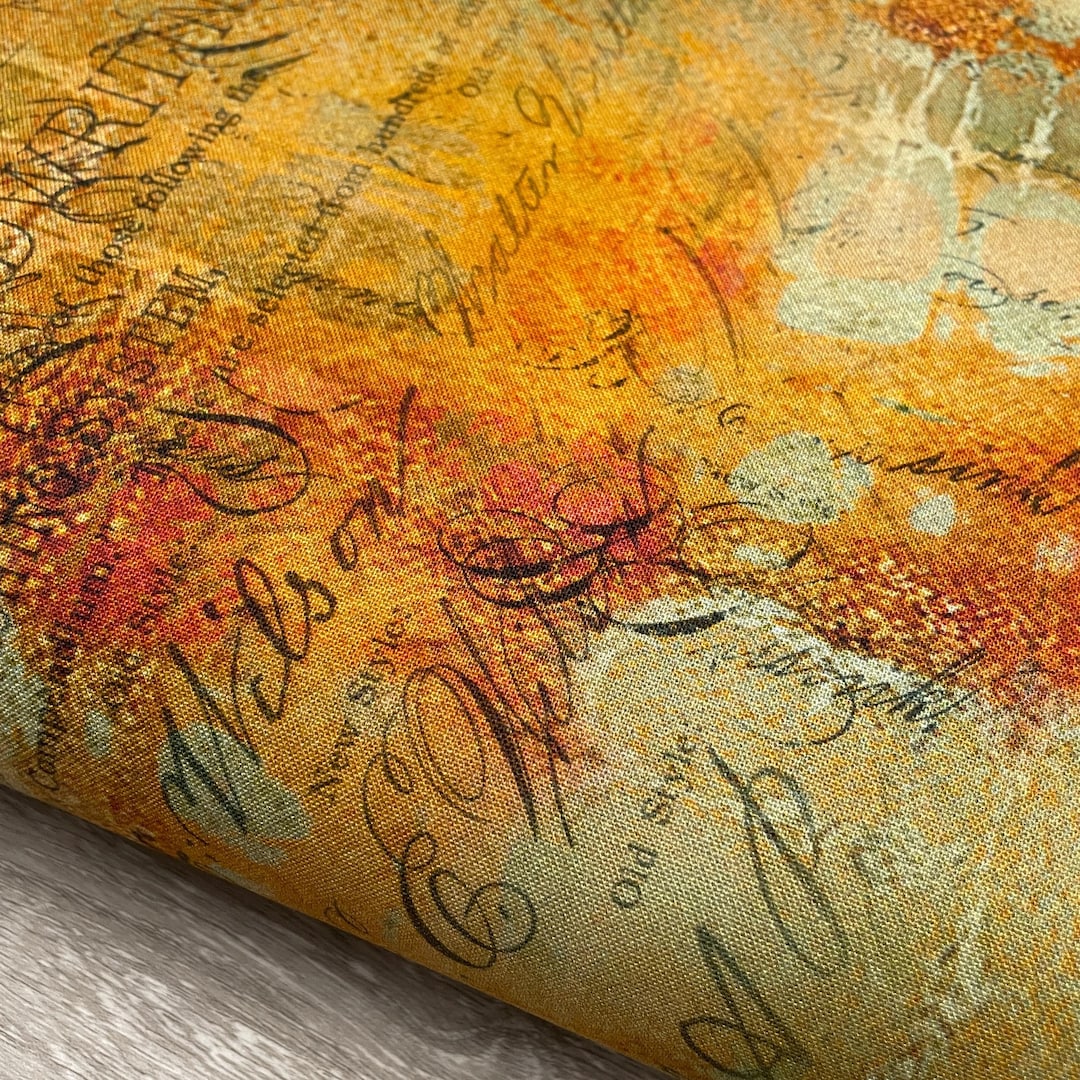 Tim Holtz Writing Specimen - Sienna - 100% Cotton Fabric - Freespirit ...