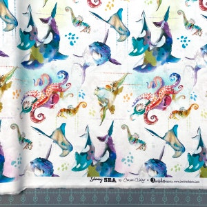 Sea Life Fabric Shining Sea Studioe Fabrics 100% Cotton Ocean Fabric ...