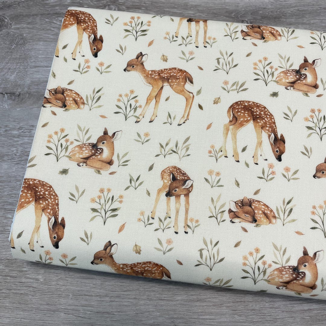 Dear Stella Deer Fabric - Little Fawn - 100% Cotton Fabric - Little ...