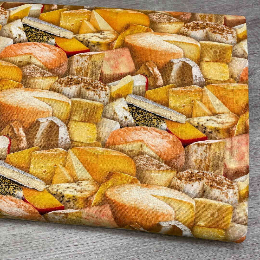 Cheese Fabric 388 Multi Cheese Food Festival Collection Elizabeth ...