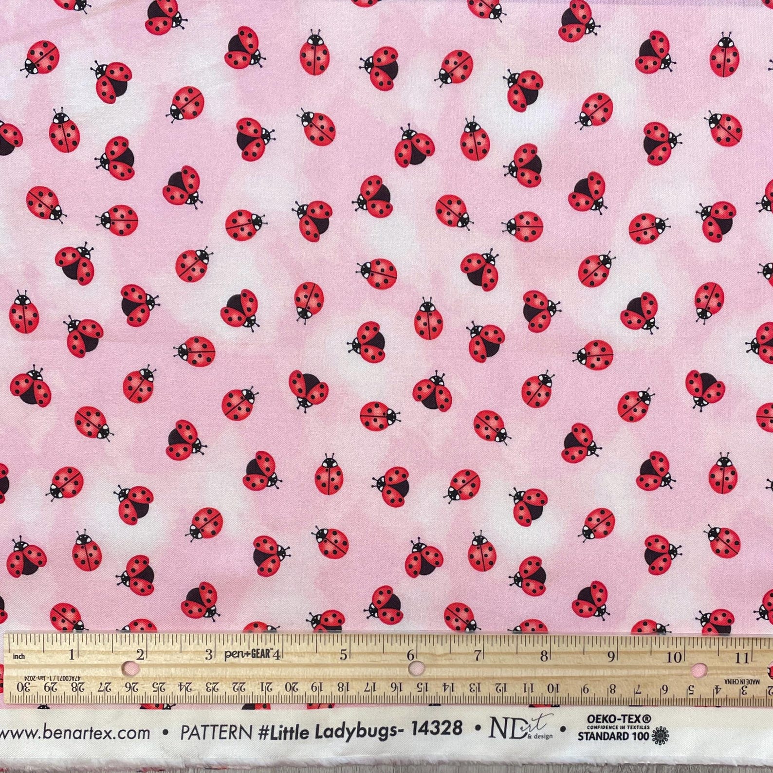 Ladybug Fabric by the Yard Little Ladybugs Pink Benartex 100% Cotton ...
