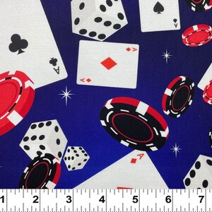 Casino Fabric by the Yard 100% Cotton Fabric Poker Card Fabric Casino ...