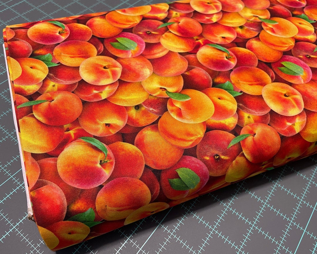 Peach Fabric Fruit Fabric Food Festival Collection Elizabeth's Studio ...