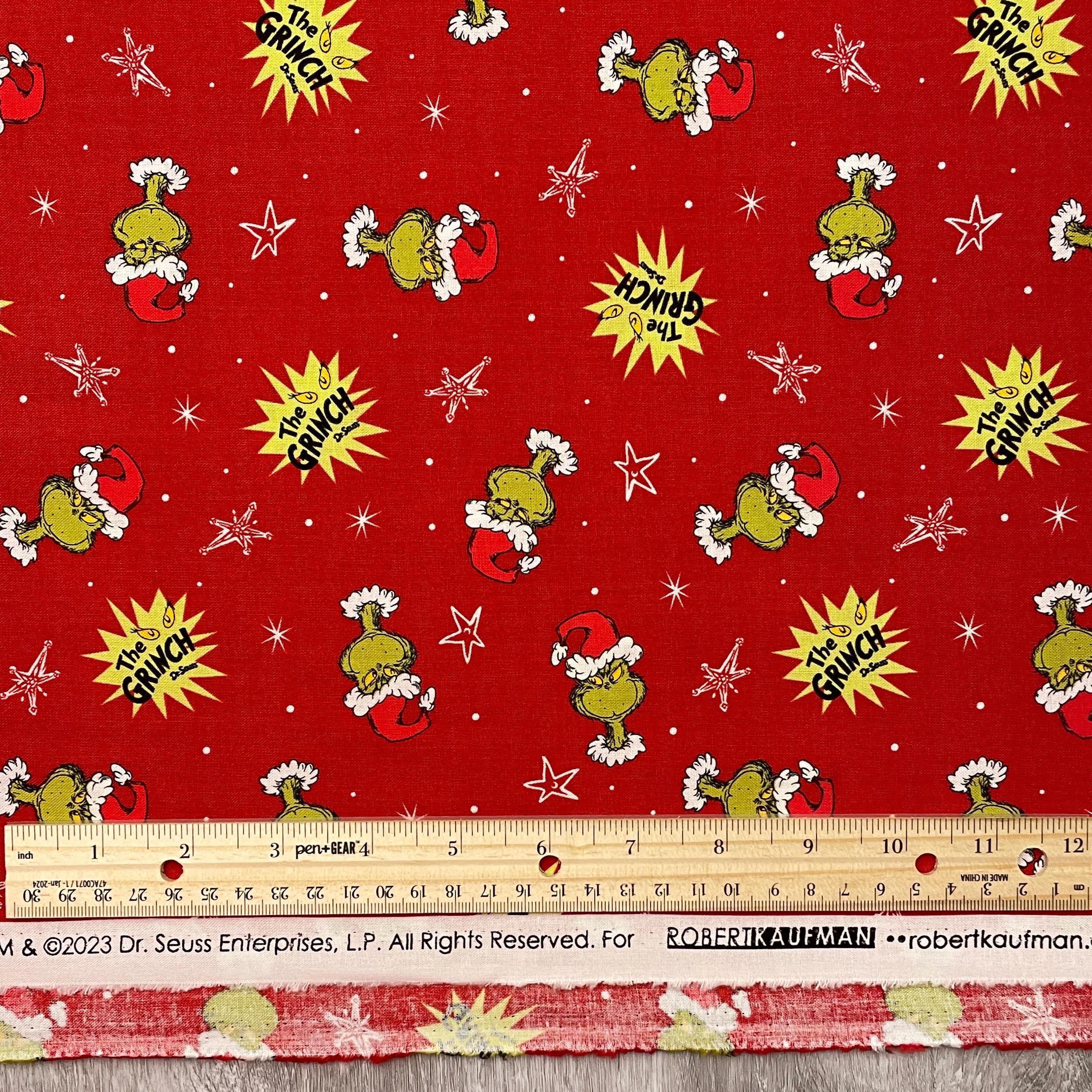 Grinch Fabric - Head Toss - How the Grinch Stole Christmas - 100% ...