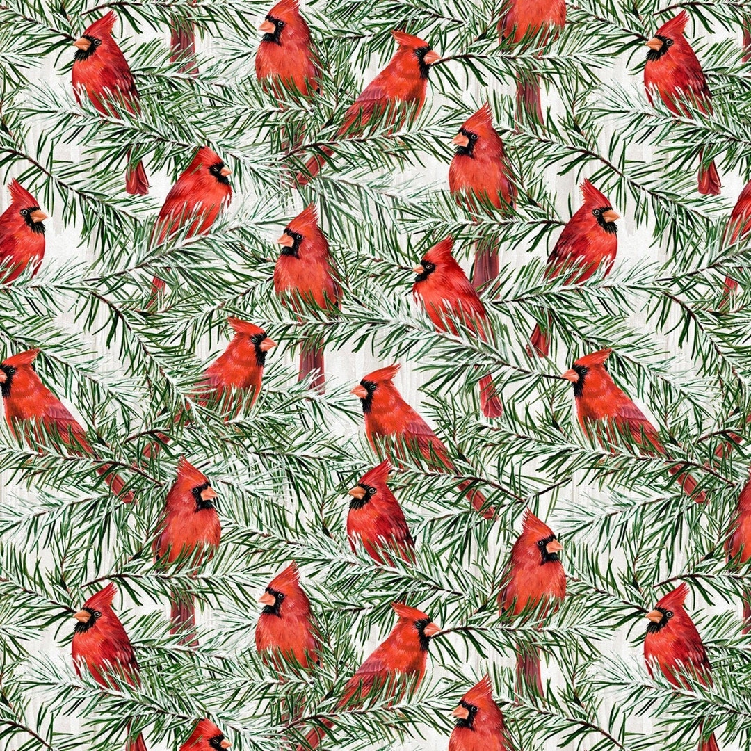 Cardinal Fabric Country Cardinals by Wilmington Prints 100% Cotton ...