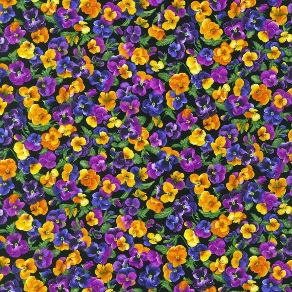 Pansies Fabric - Etsy