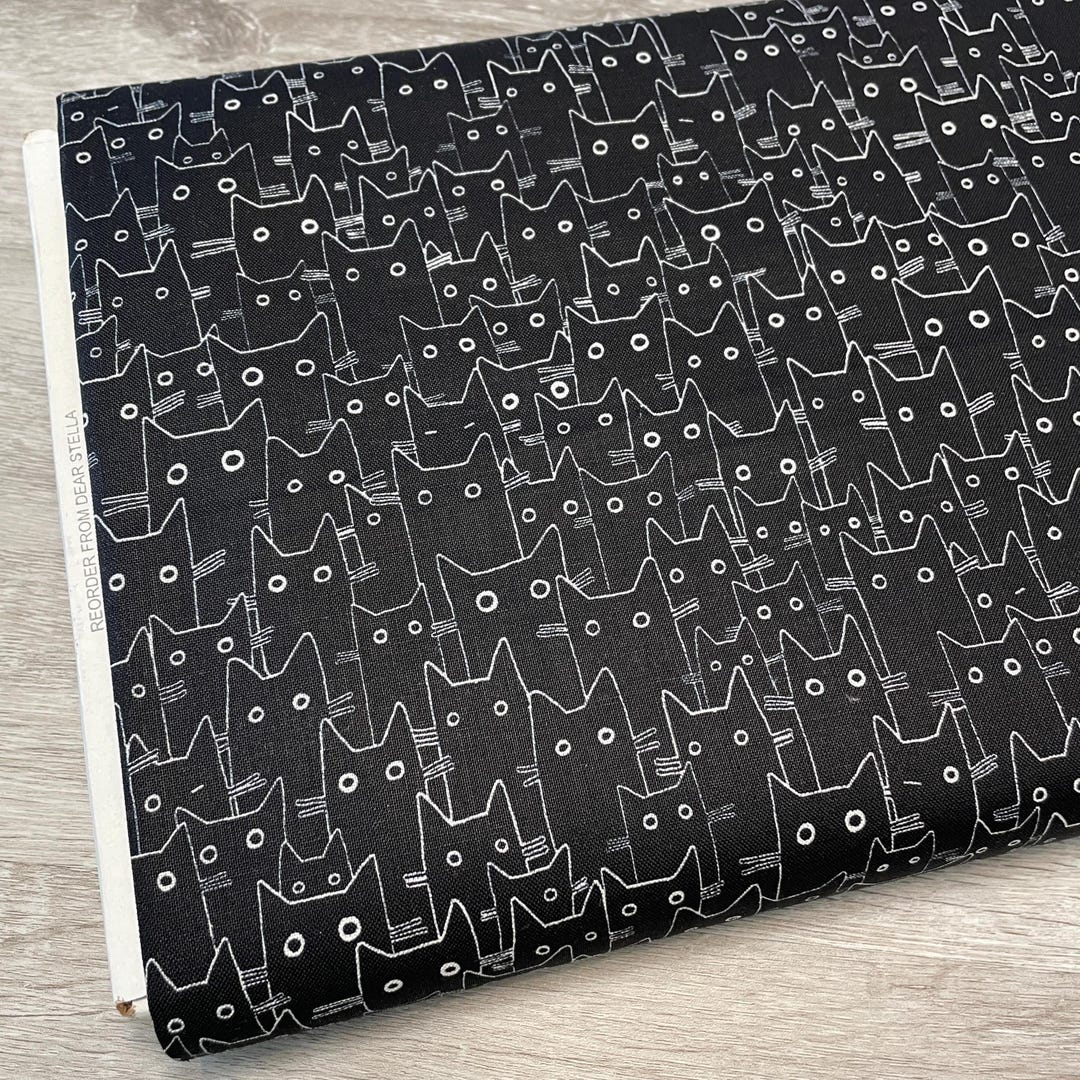 Cat Fabric by the Yard - Dear Stella - Having a Meowment- 100% Cotton ...