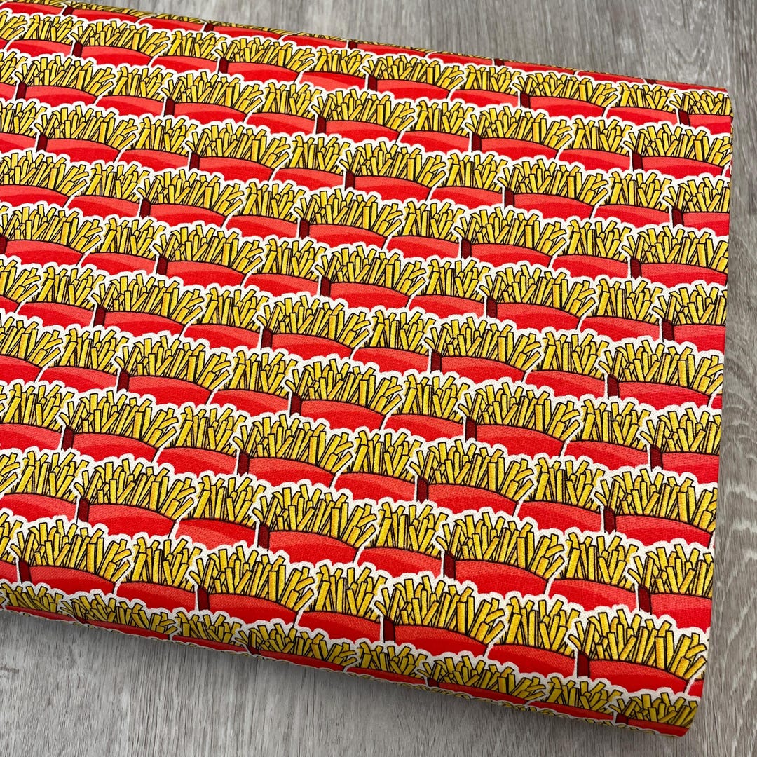 French Fry Fabric - Burger Bar - 100% Cotton - 3 Wishes - Fast Food ...