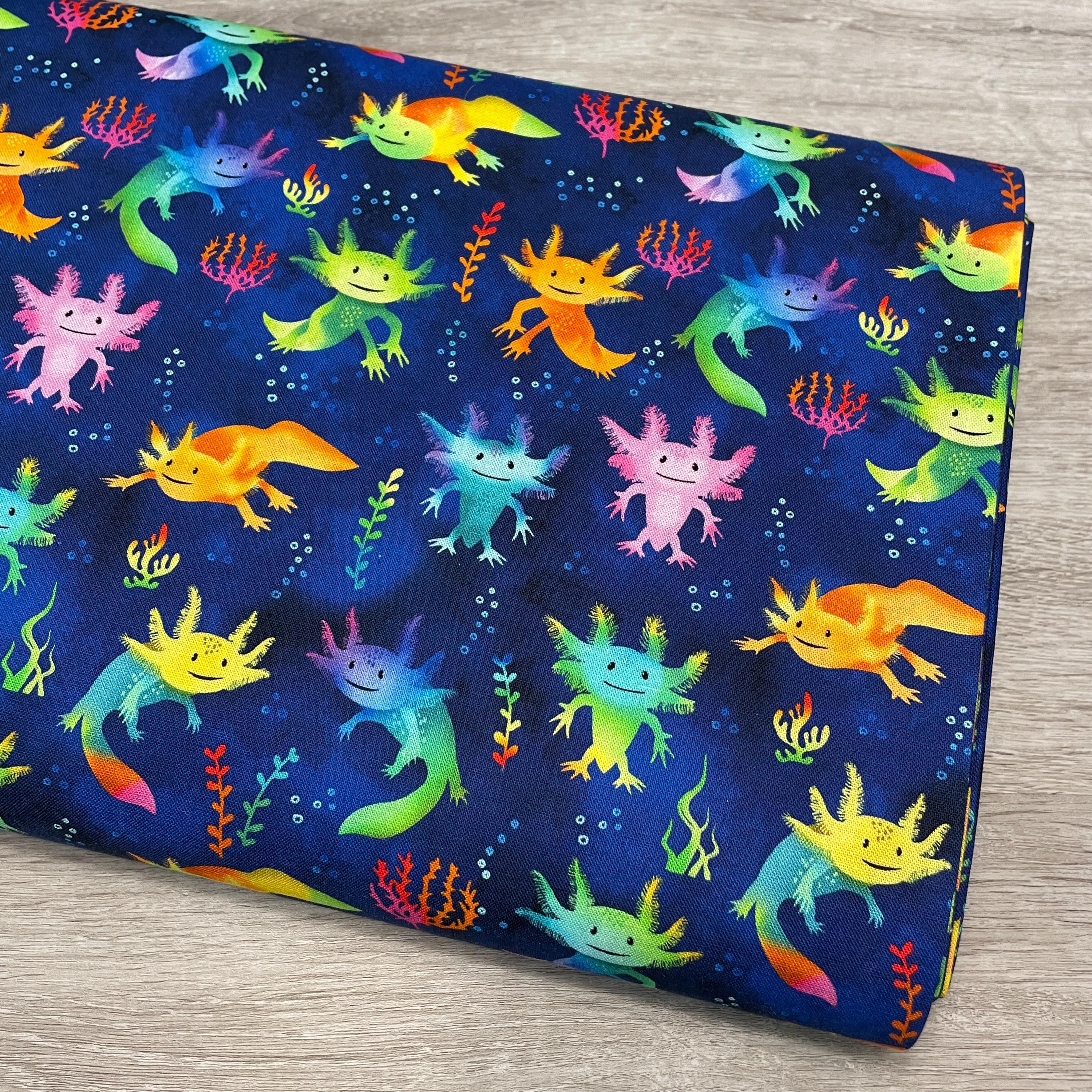 Cute Axolotl Salamanders Fabric - Timeless Treasures - 100% Cotton ...