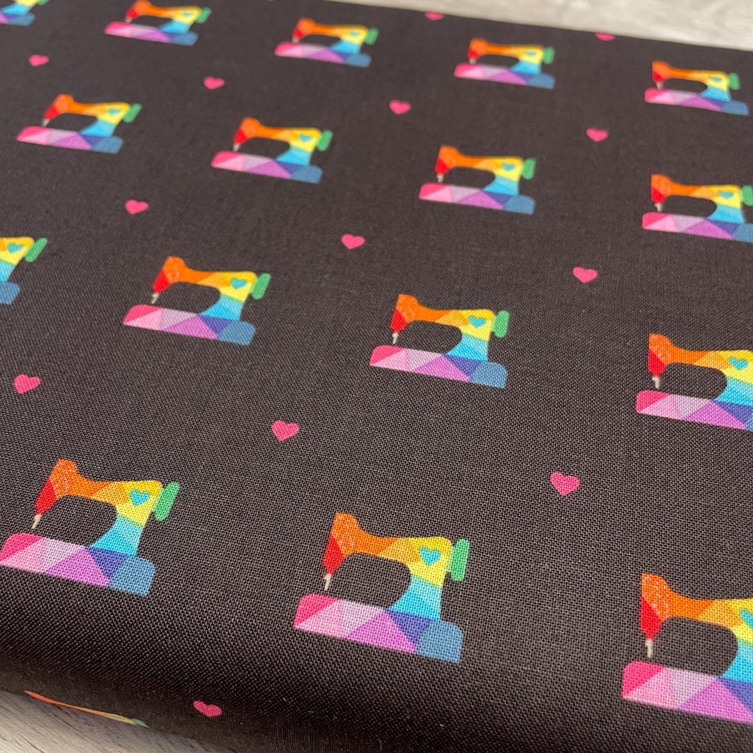 Rainbow Sewing Machine Fabric Riley Blake 100% Cotton Sewing Theme ...