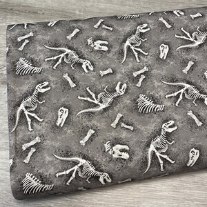 Dinosaur Fabric - Gray - Michael Miller Dinosaurs - 100% Cotton ...