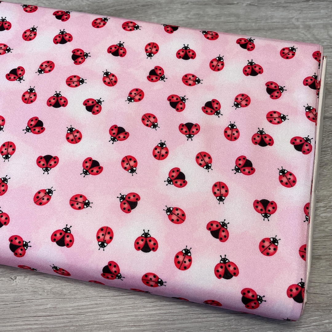 Ladybug Fabric by the Yard - Little Ladybugs Pink - Benartex - 100% ...