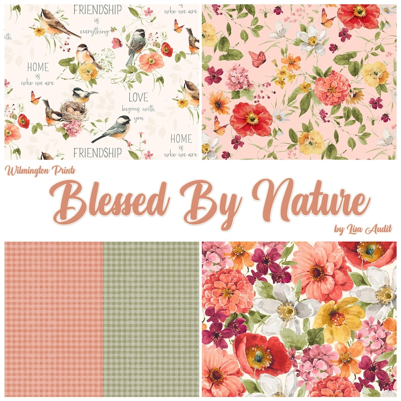 Floral Bird Fabric - Blessed by Nature Collection - Wilmington Prints ...