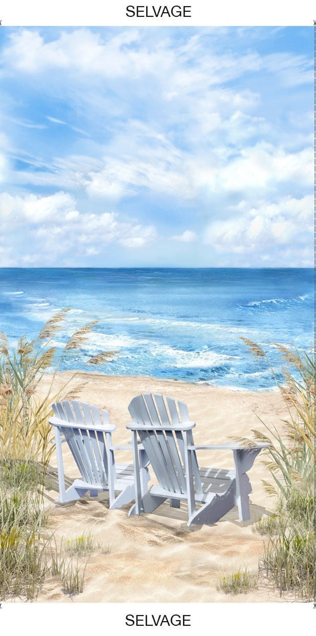 Beach Panel 24 X 44 Ocean Breeze Panel by Timeless Treasures 100% ...