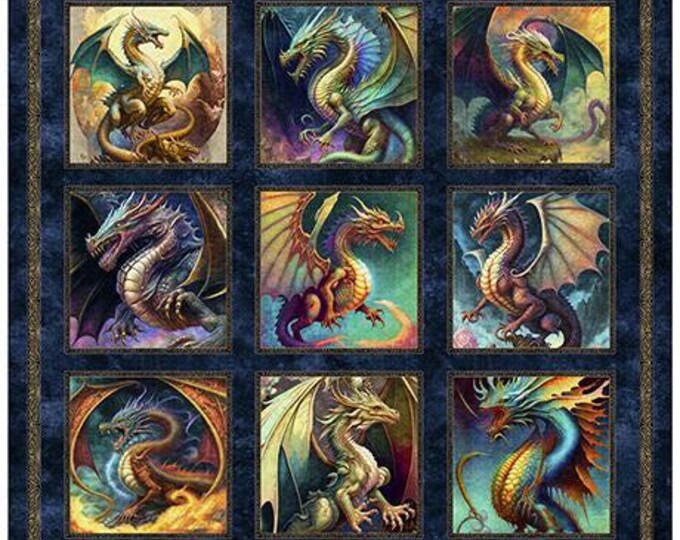 Dragon Panel - 36" X 44" - LARGE Patches - QT Fabrics - 100% Cotton ...