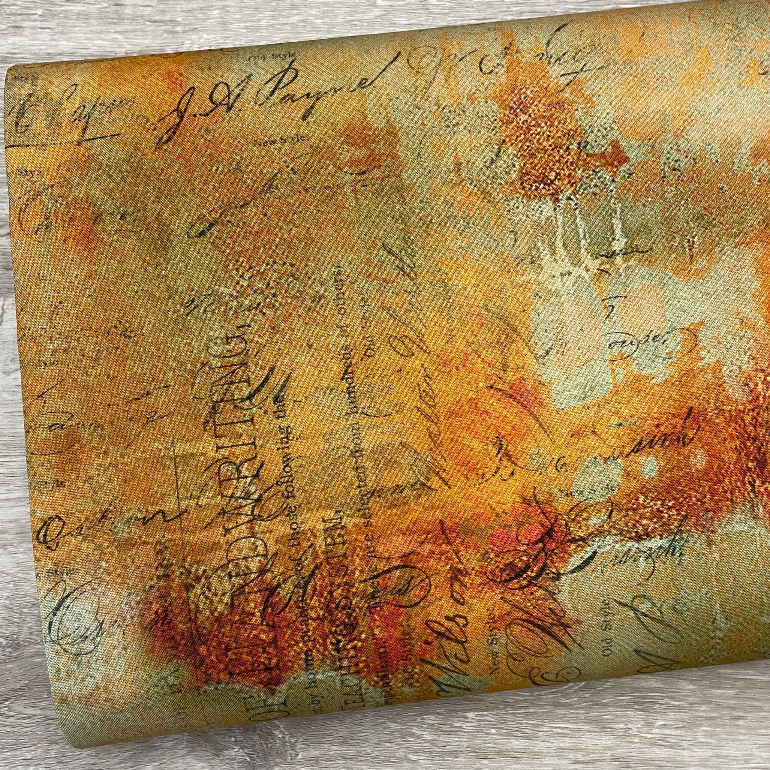 Tim Holtz Writing Specimen - Sienna - 100% Cotton Fabric - Freespirit ...