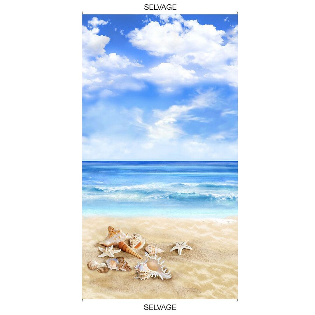 Beach Panel 24" X 44" - Beachcomber Panel With Shells by Timeless ...