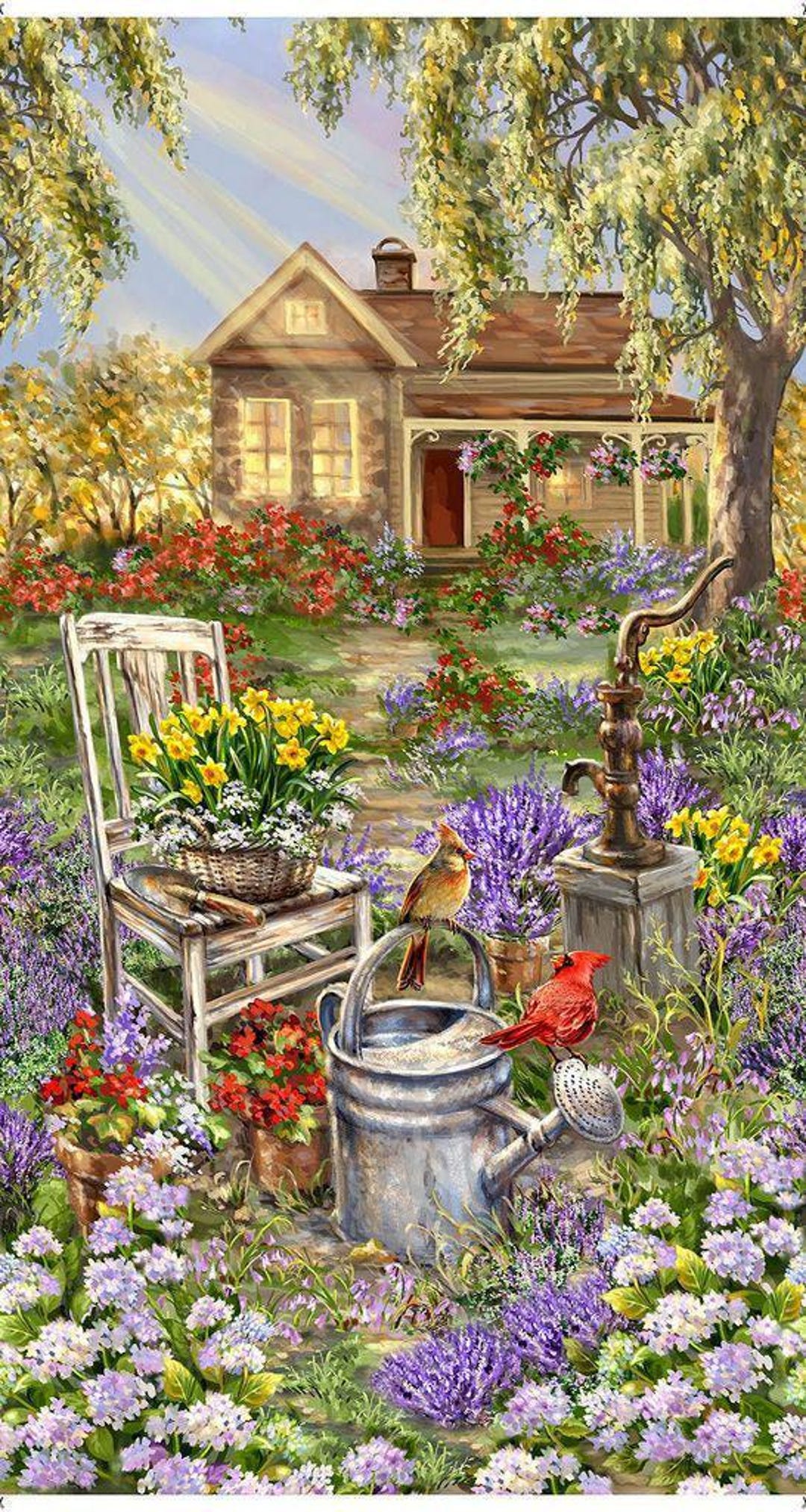 Spring Song Fabric Panel 24" X 44" - 100% Cotton - Timeless Treasures ...