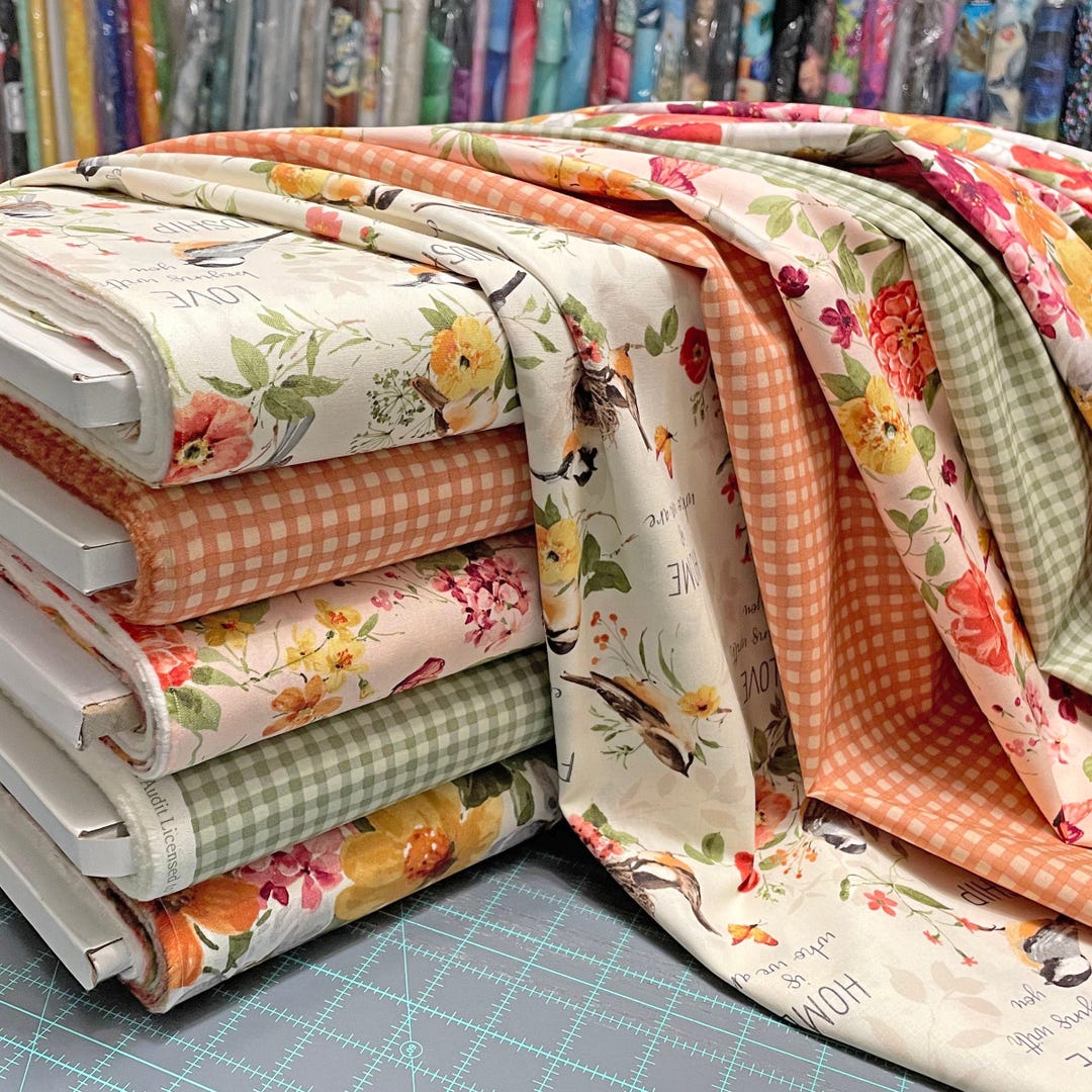 Floral Bird Fabric - Blessed by Nature Collection - Wilmington Prints ...