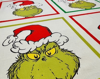 Grinch Head Fabric Panel - 24.25" X 43.5" - Robert Kaufman - How the ...