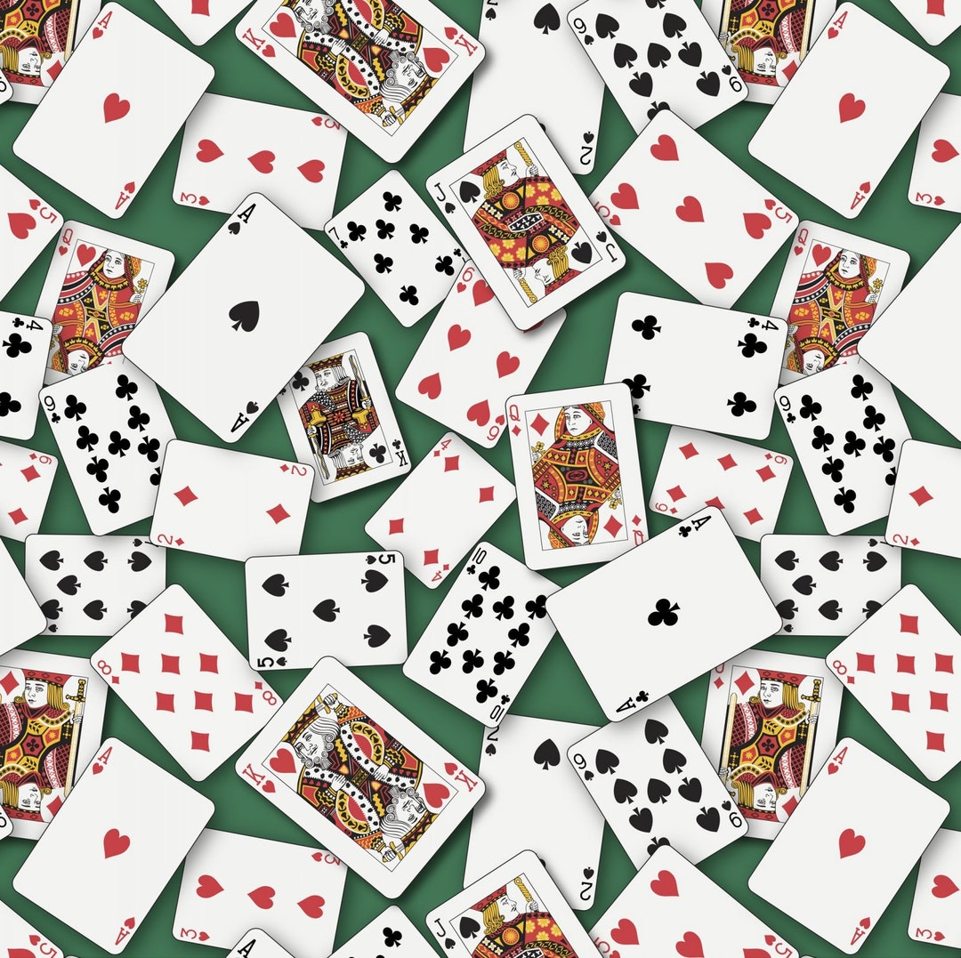 Playing Cards Fabric by the Yard 100% Cotton Fabric Poker Material Card ...