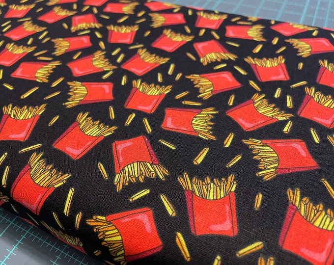 French Fries Fabric - 100% Cotton Fabric - French Fry Junk Food Fried ...
