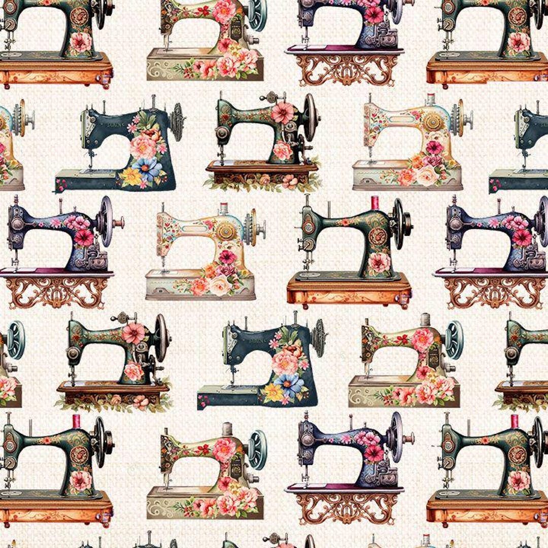 Floral Sewing Machine Fabric - Timeless Treasures - 100% Cotton ...