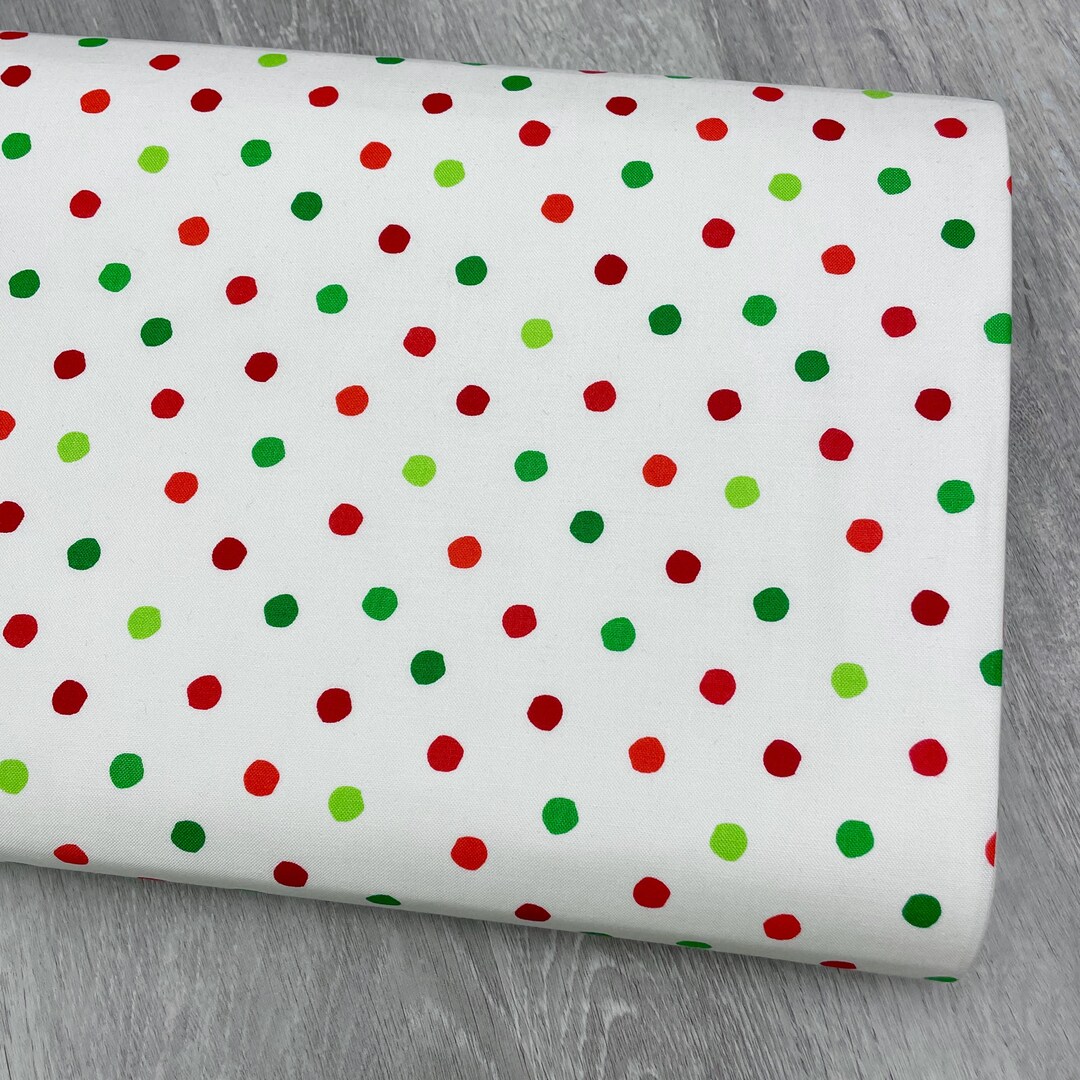 Christmas Polka Dot Fabric - Celebrate Seuss - Robert Kaufman - 100% ...