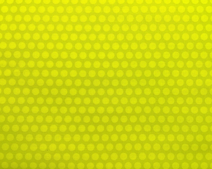 Polka Dots Fabric Lime Green black & White With a Touch of Bright by ...
