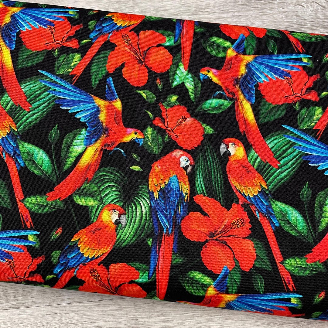 Macaws Fabric - Tropical Paradise - Whistler Studios Windham - 100% ...