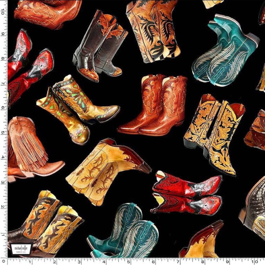 Cowboy Boot Fabric Big Sky Country Collection 100% Cotton Country ...