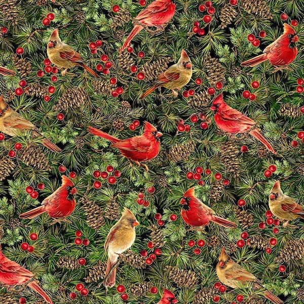 Cardinal Fabric - Etsy