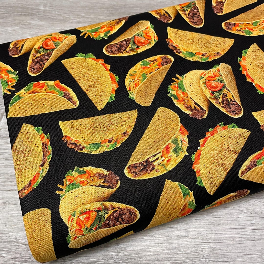 Taco Fabric - Hard Shelled Tacos by Timeless Treasures - 100% Cotton ...