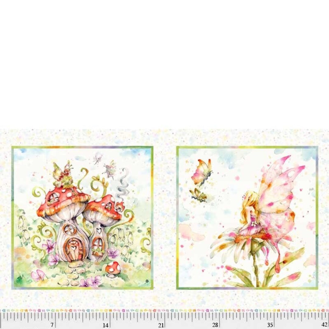Fairy Panel Pillow Panel 24 X 42 100% Cotton 2 Blocks P&B Textiles ...