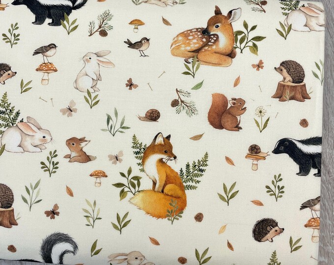 Forest Animal Fabric - Dear Stella - Little Fawn & Friends - 100% ...