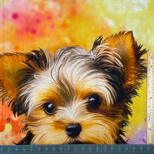 Yorkie Fabric Panel 35.5" X 44" - 100% Cotton - David Textiles ...