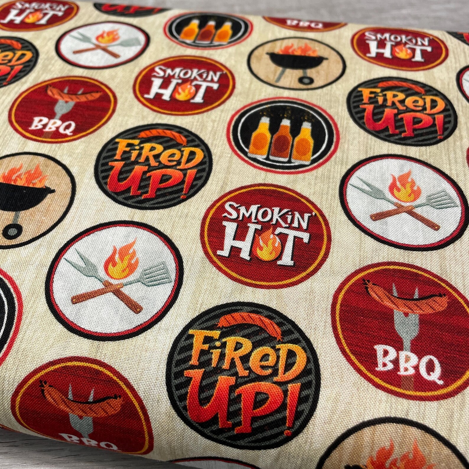 BBQ Fabric - Michael Miller - 100% Cotton - Chill and Grill - Grilling ...