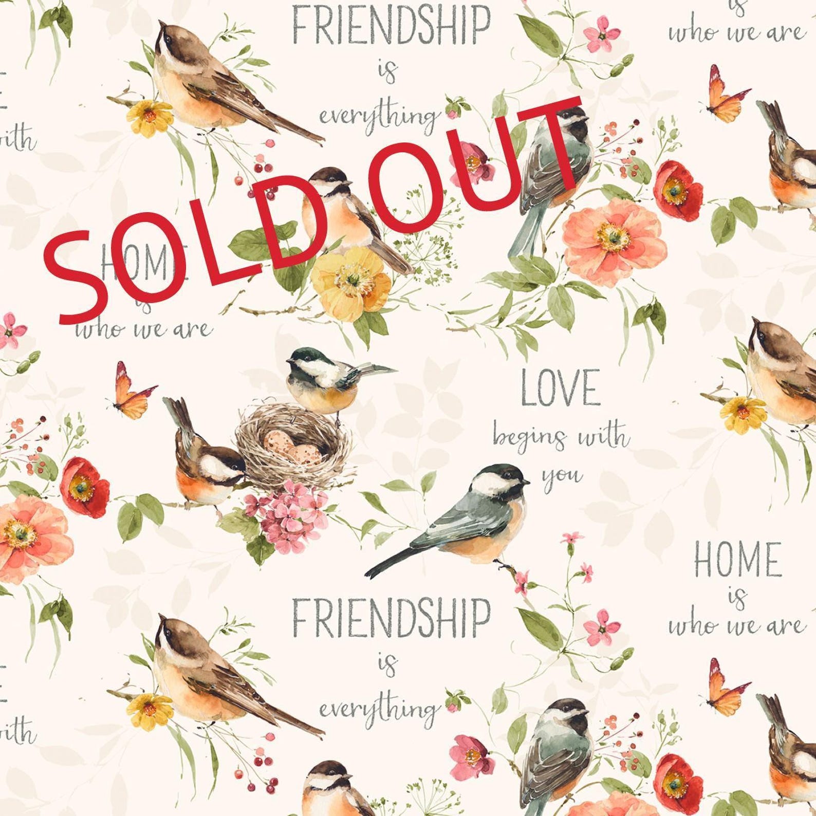Floral Bird Fabric - Blessed by Nature Collection - Wilmington Prints ...