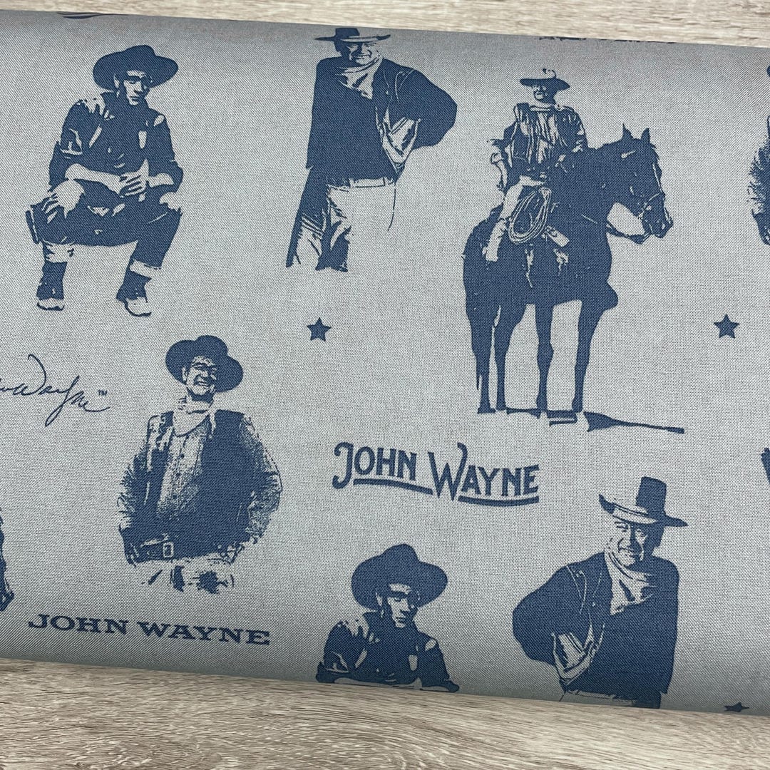 John Wayne Fabric - Silhouettes Blue - Riley Blake - 100% Cotton Fabric ...