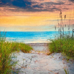 Beach Panel - Aqua Seas at the Dunes Fabric Panel - Measures 36" X 44 ...