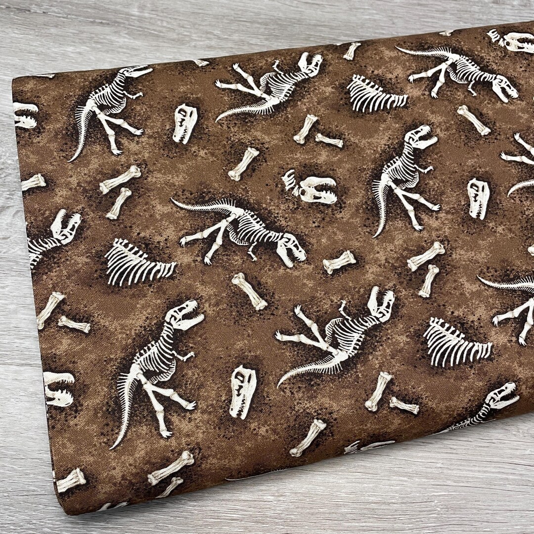 Dinosaur Fabric - Brown - Michael Miller Dinosaurs - 100% Cotton ...