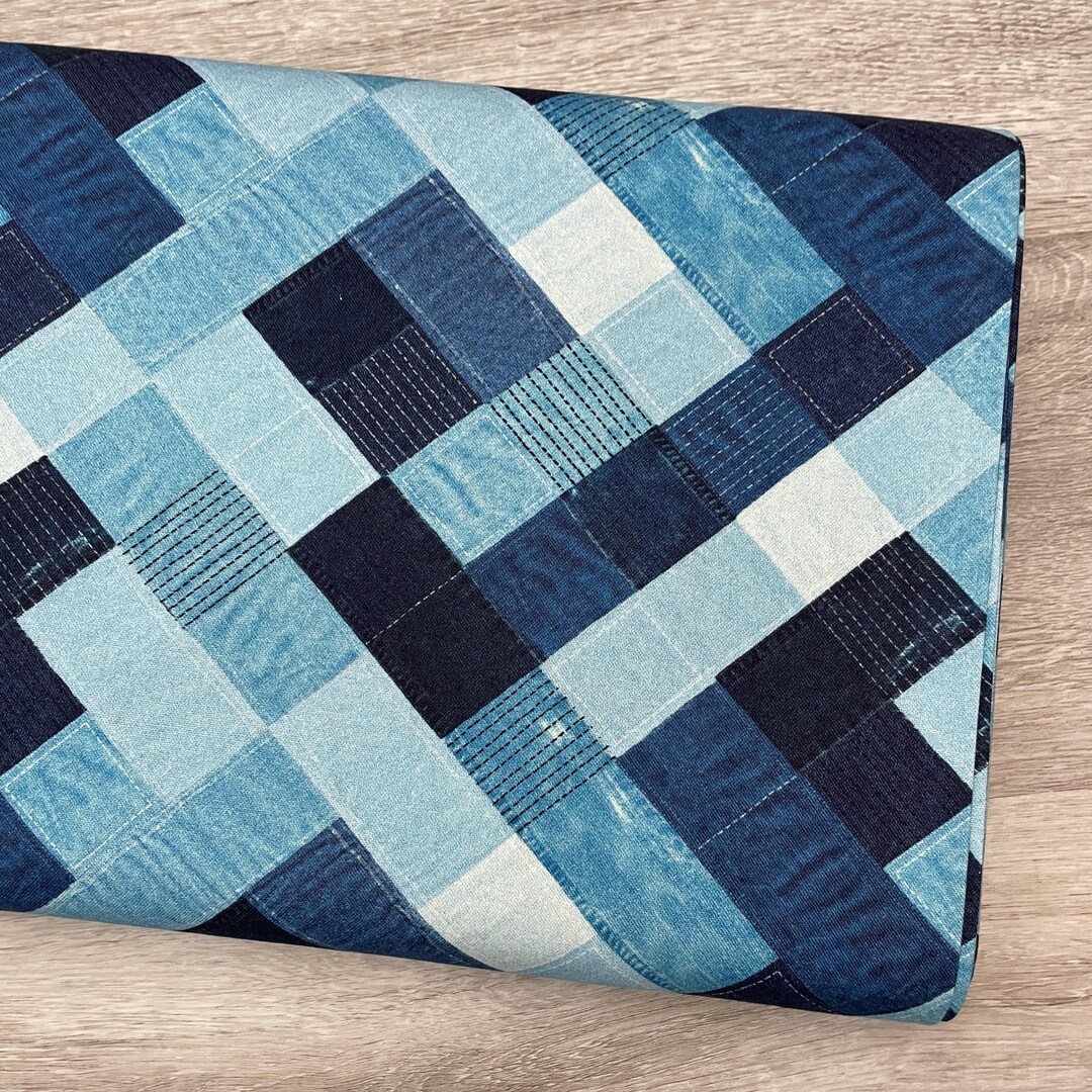 Denim QUILTING COTTON - Blue Jean Baby - Denim Look Fabric - Blue ...