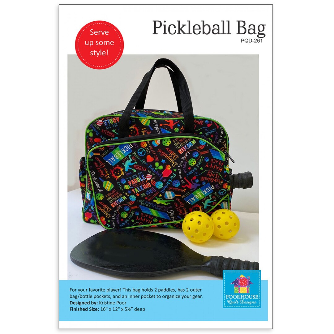 Pickleball Bag Sewing Pattern Physical Paper Pattern and Instructions ...