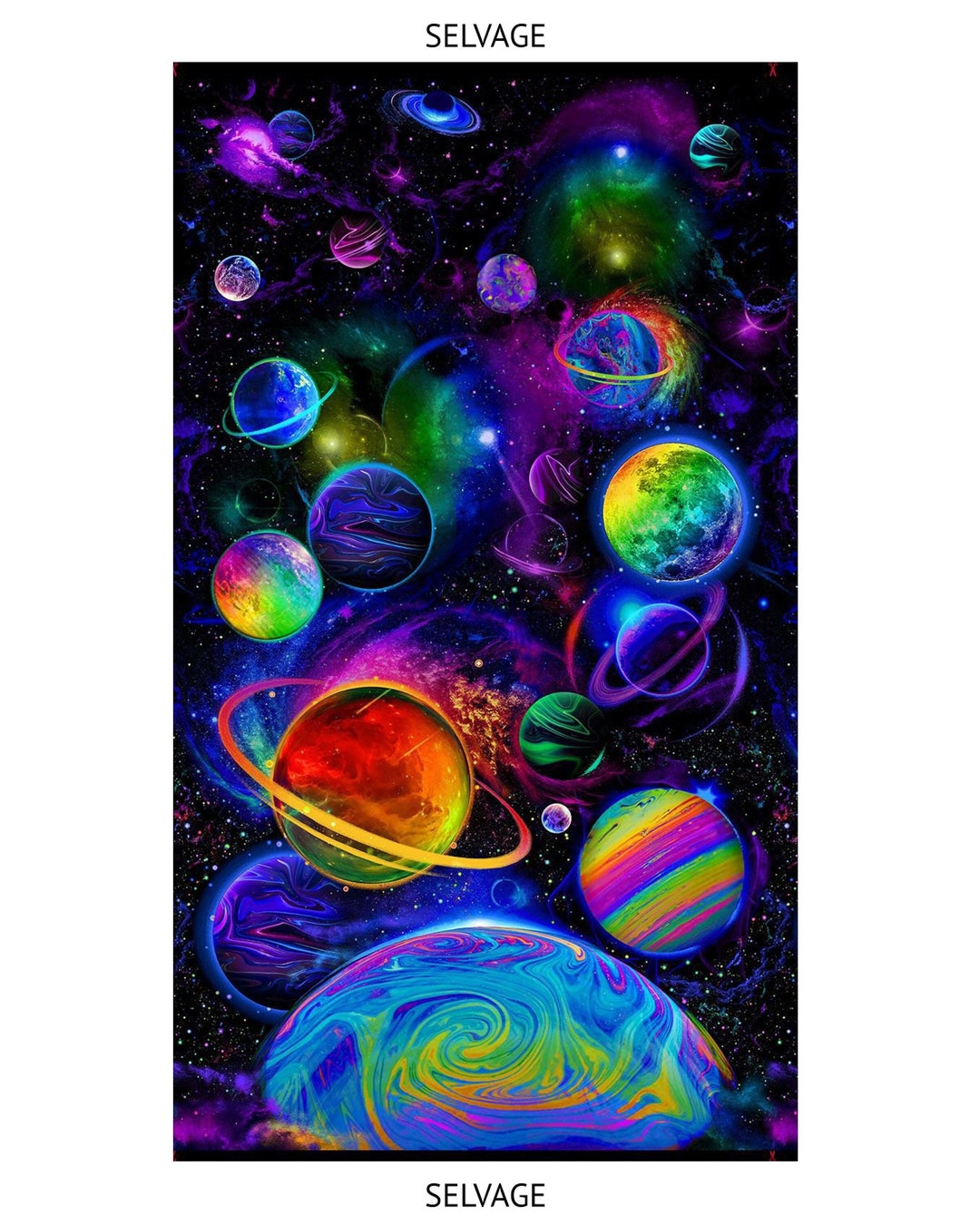 Planet Panel 22 X 43 Timeless Treasures 100% Cotton Fabric Solar System ...