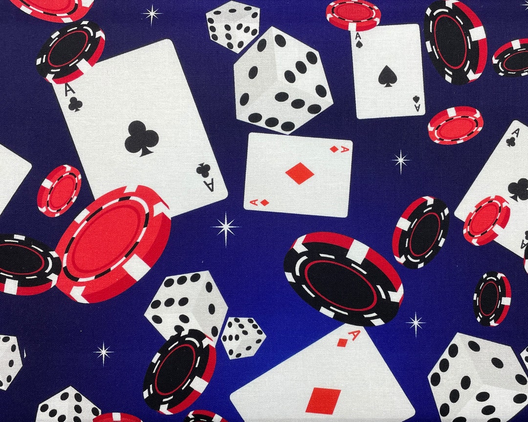 Casino Fabric by the Yard 100% Cotton Fabric Poker Card Fabric Casino ...