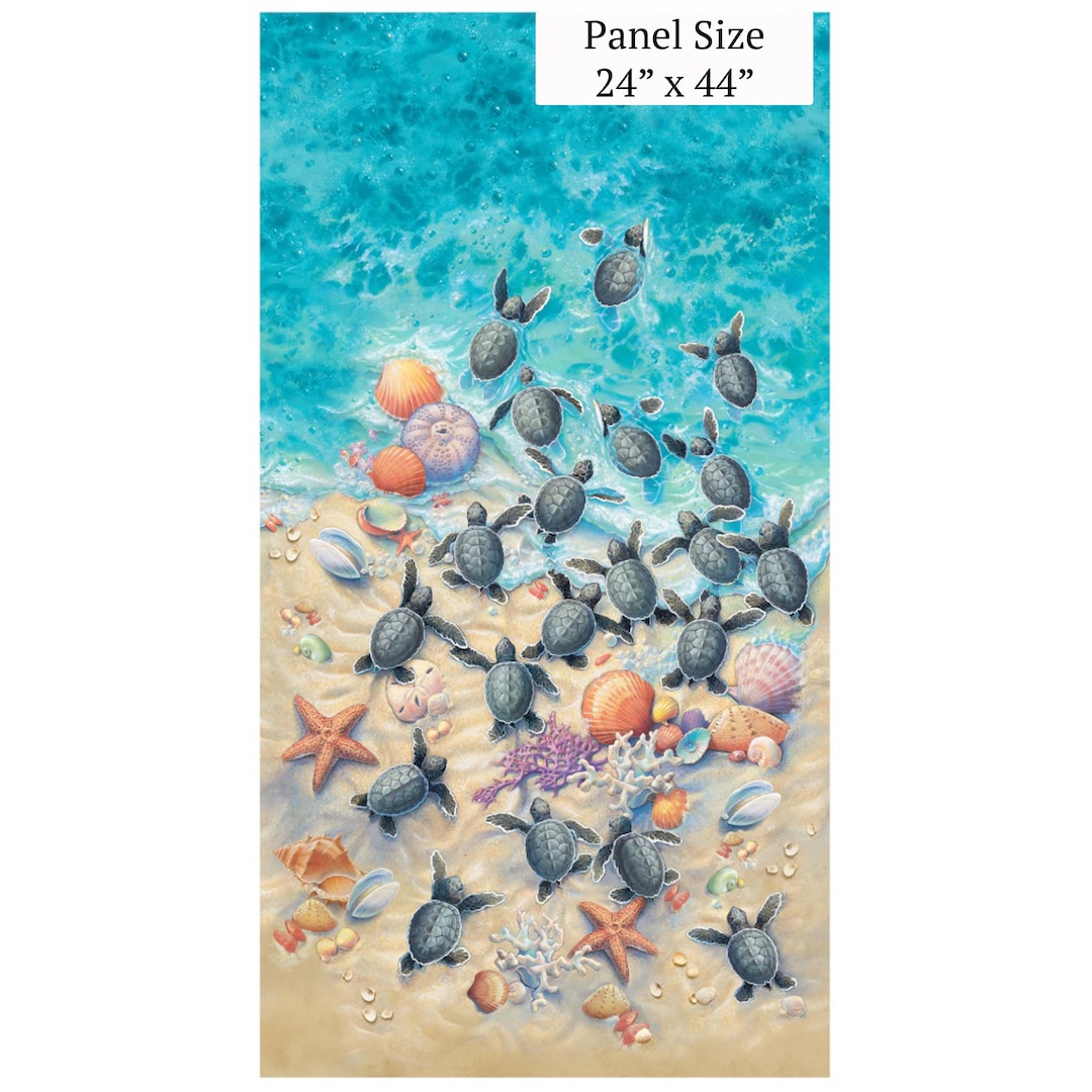 Baby Sea Turtle Panel 24 X 44 Elizabeth's Studio 100% Cotton Fabric ...