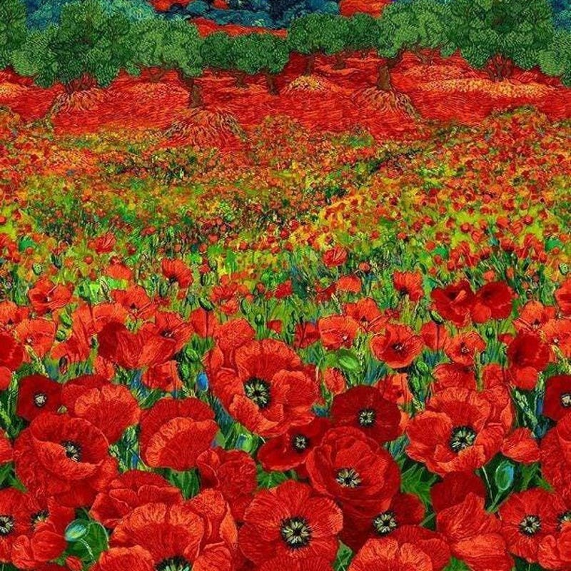 Poppy Fabric - Etsy