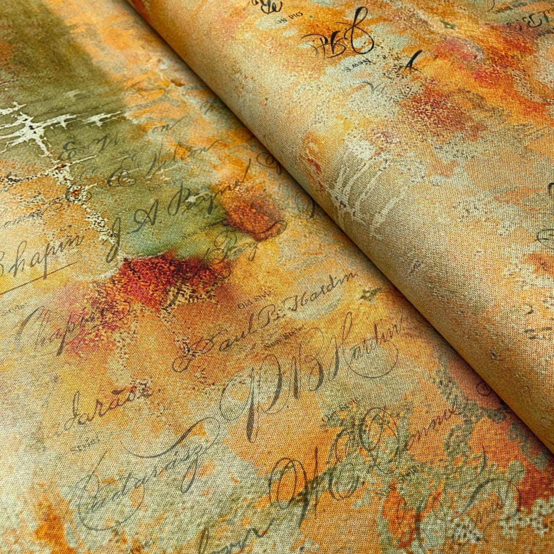 Tim Holtz Writing Specimen - Sienna - 100% Cotton Fabric - Freespirit ...