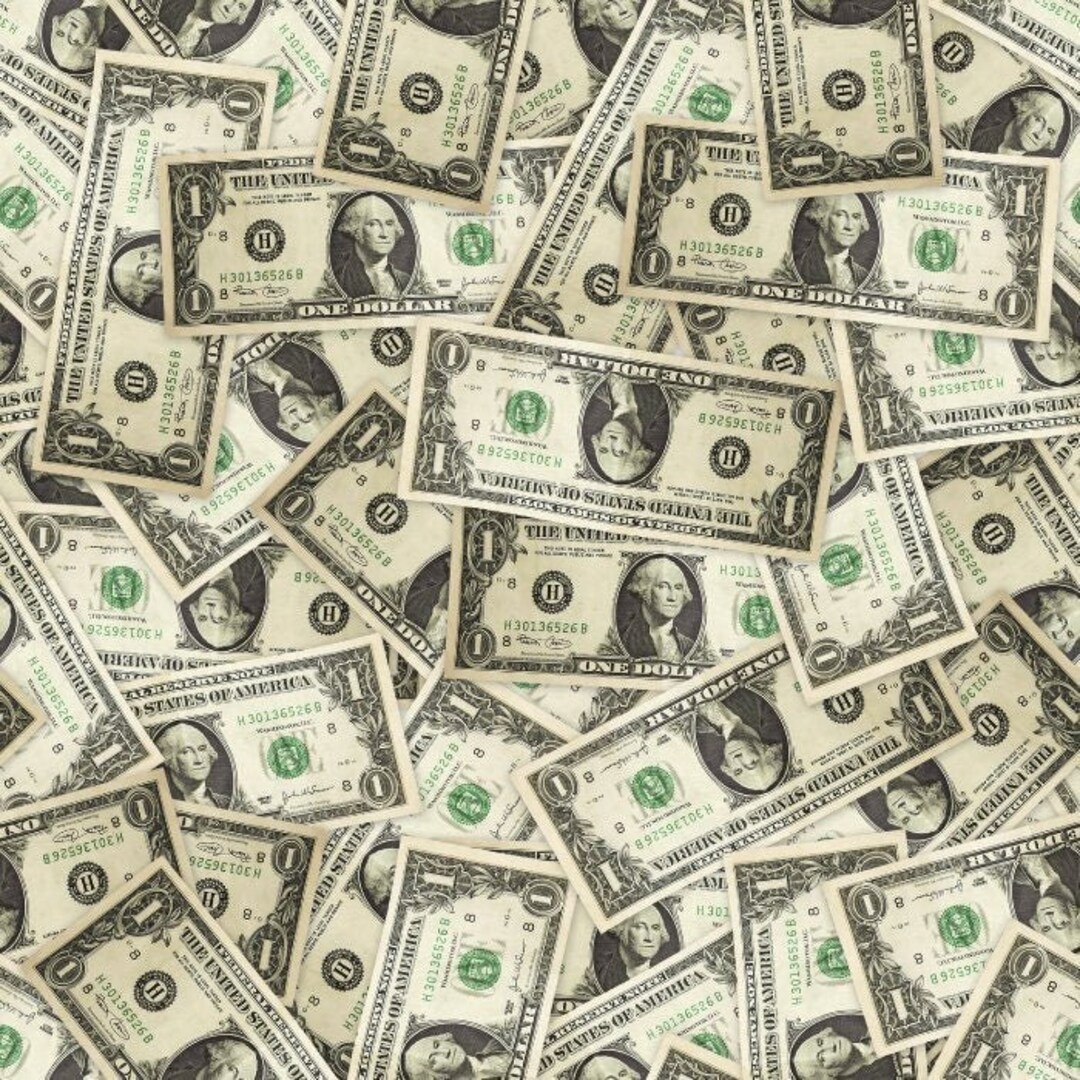 Money Fabric Dollar Bills 100% Cotton Fabric David Textiles Cash Bank ...