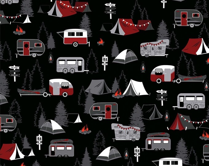 Gone Camping Motifs / Moose Creek Fabric Collection by Benartex ...